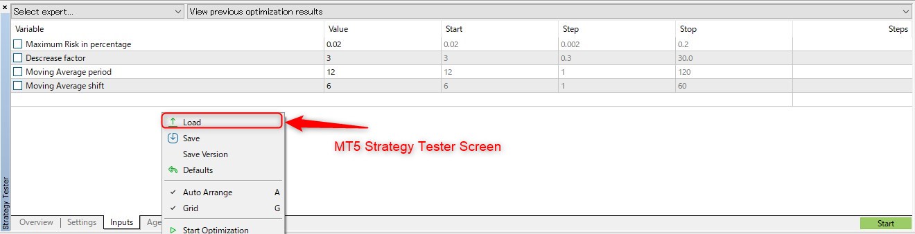 [MT4/MT5] Set File Builder [EA Parameter Editor] | takonegifx.com